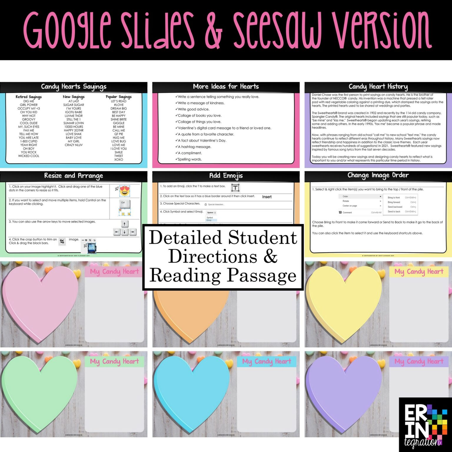 Valentines Day Conversation Hearts | Google Slides | Seesaw | Pic ...