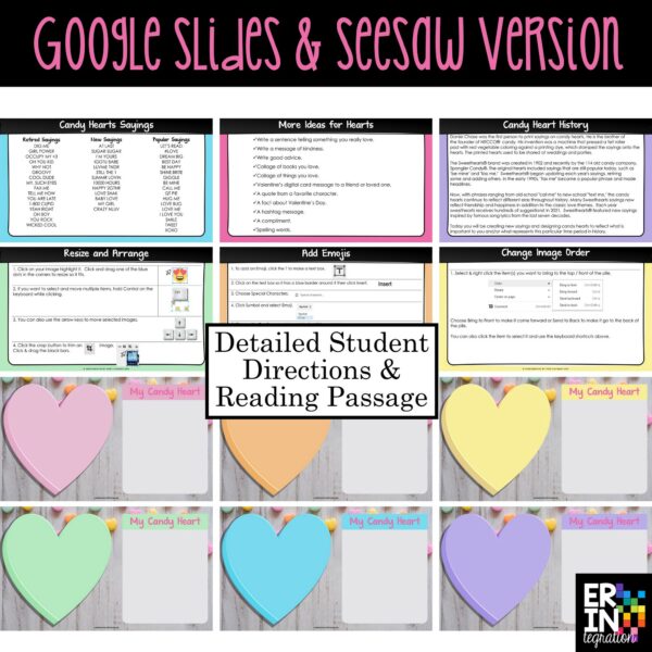 Valentines Day Conversation Hearts | Google Slides | Seesaw | Pic ...