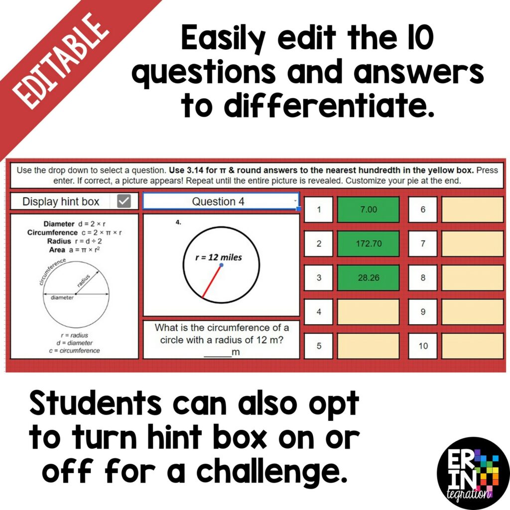 Pi Day Pixel Art on Google Sheets | Editable | Customize Images ...