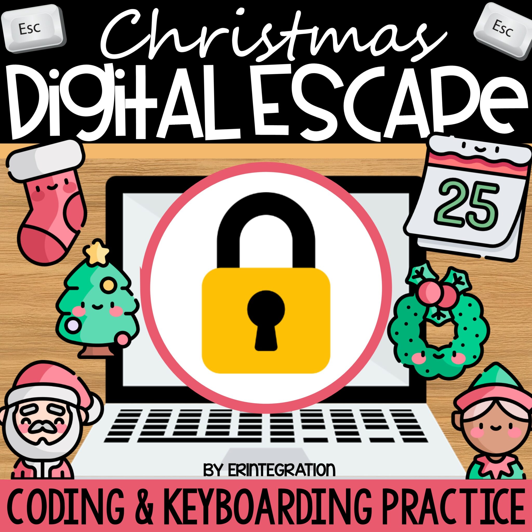 Christmas Digital Escape Room Keyboarding & Coding Google Slides ...