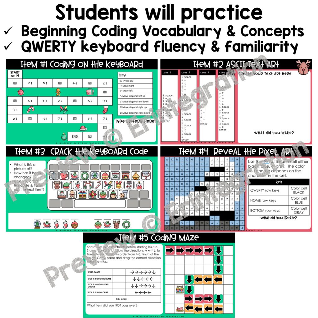Christmas Digital Escape Room Keyboarding & Coding Google Slides ...