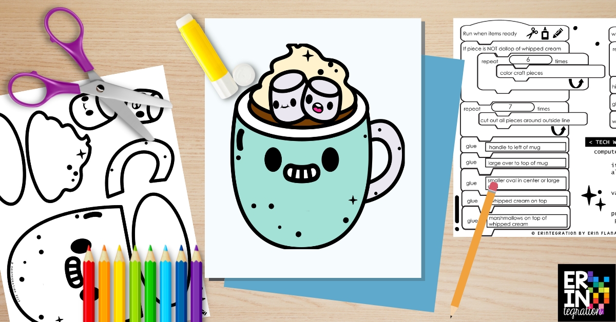 Hot Chocolate Craft & Coding Activity: One Page Craft, Poem, & Writing ...