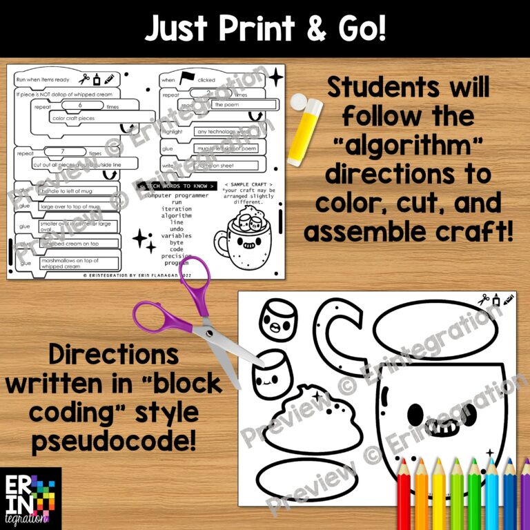 Hot Chocolate Craft & Coding Activity: One Page Craft, Poem, & Writing ...