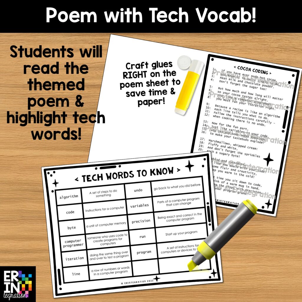 Hot Chocolate Craft & Coding Activity: One Page Craft, Poem, & Writing ...