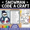Snowman Craft & Coding Activity: One Page Craft, Poem, & Writing ...