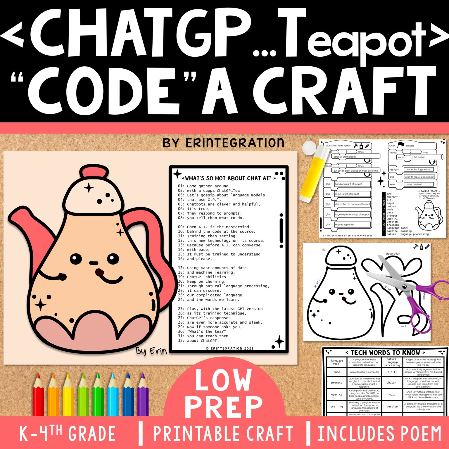 ChatGPT Craft & Coding Activity: One Page Craft & Poem & Writing Prompt ...