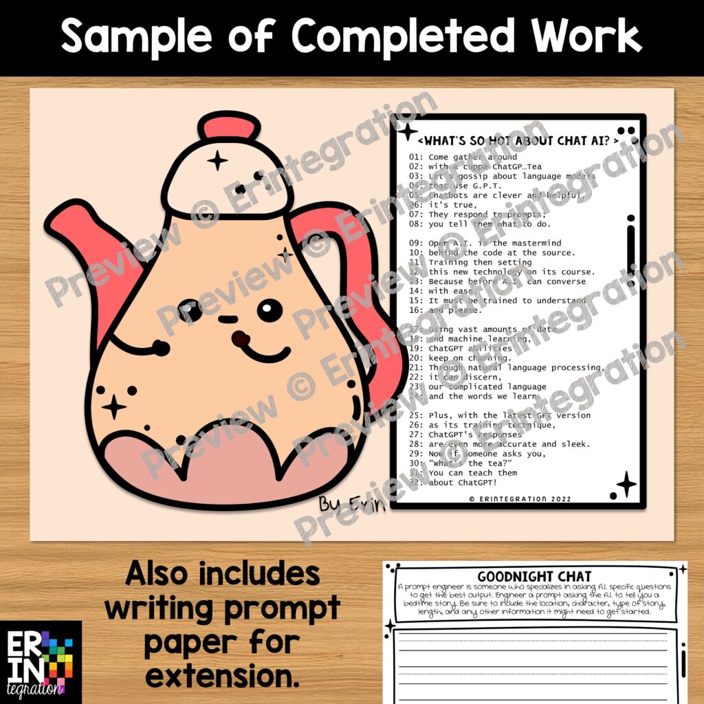 ChatGPT Craft & Coding Activity: One Page Craft & Poem & Writing Prompt ...