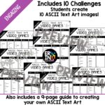 Coding Activities & Typing Practice ASCII Text Art Video Game Theme ...