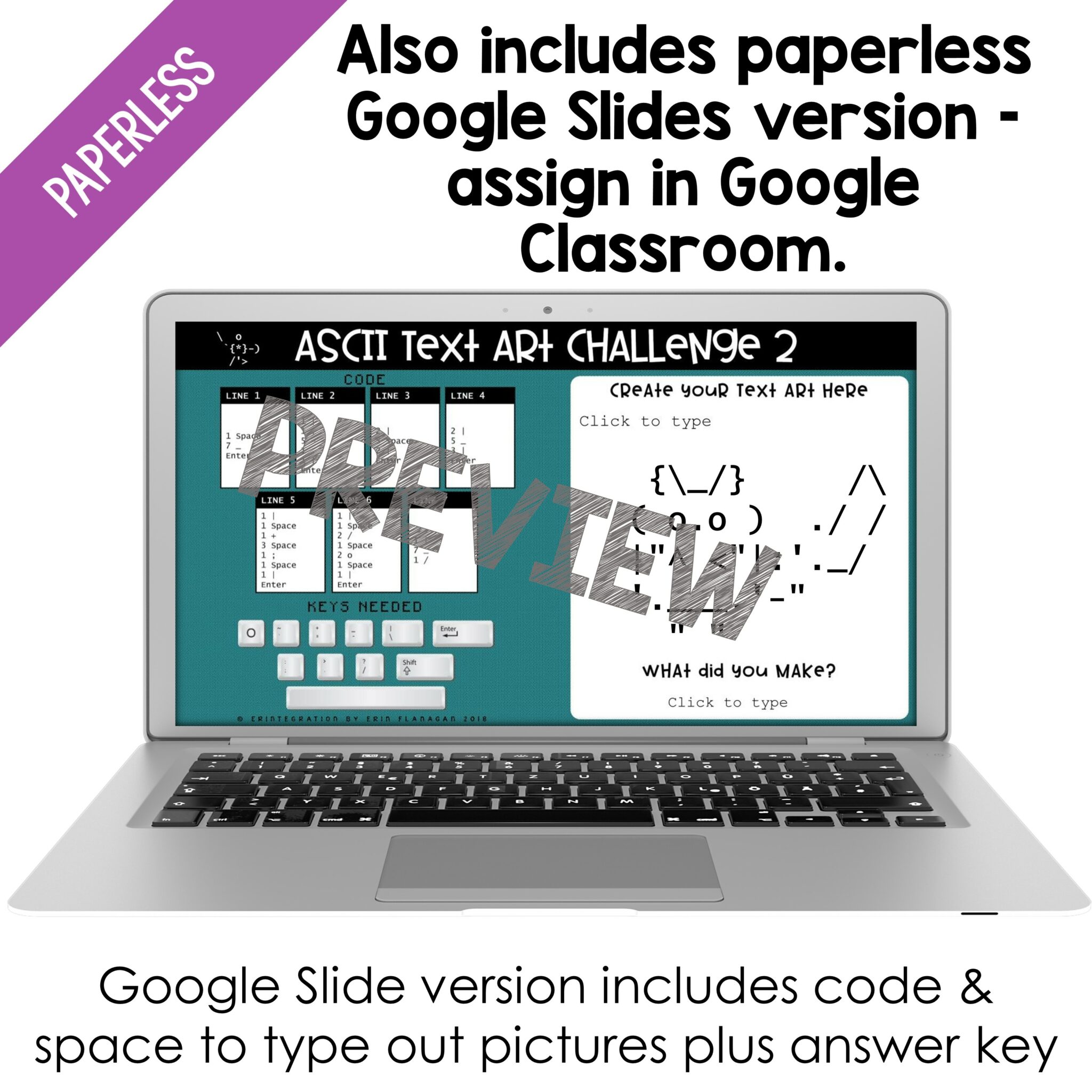 Coding Activities & Typing Practice ASCII Text Art Video Game Theme - Erintegration