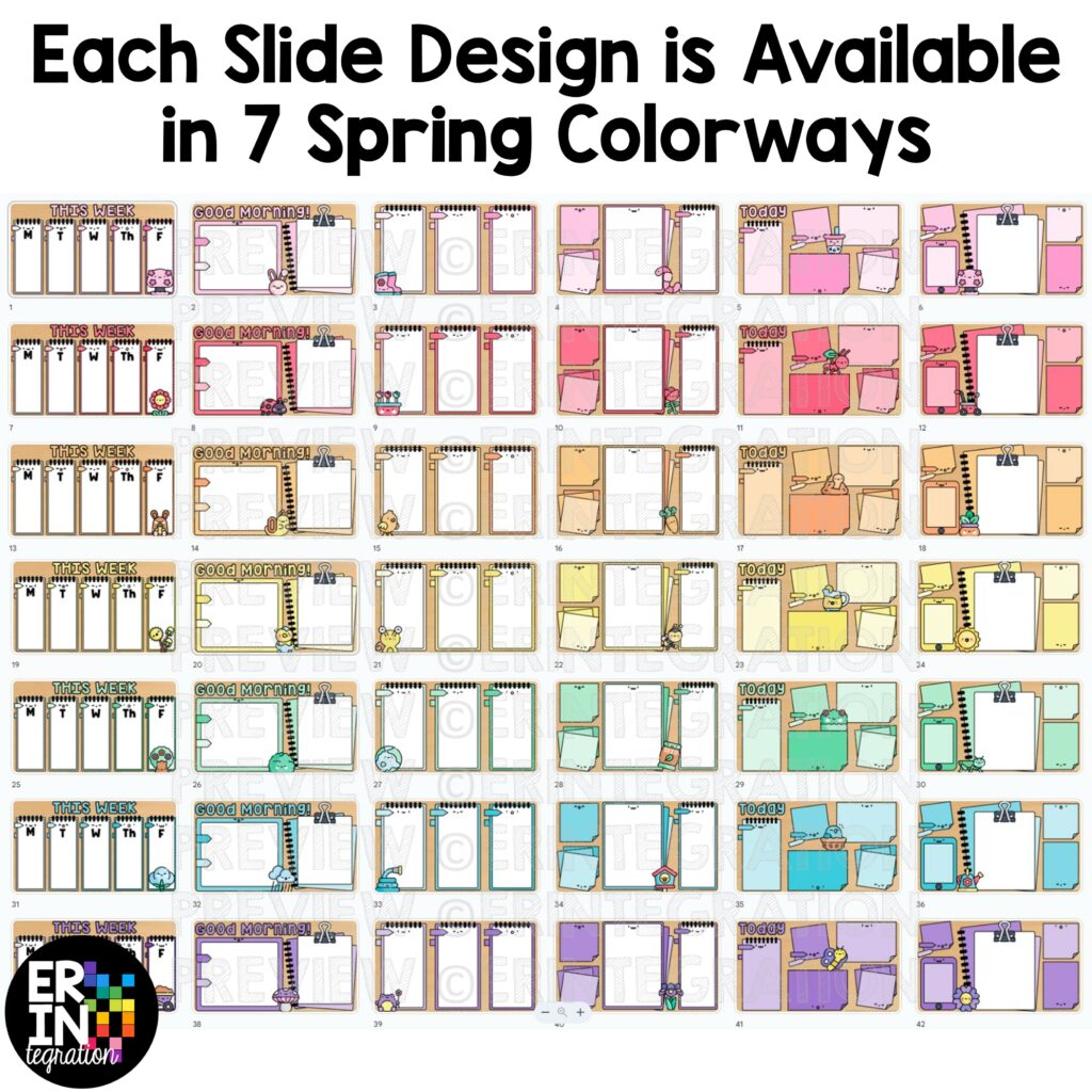 Spring Daily Agenda Slides Templates for Google Slides - Erintegration