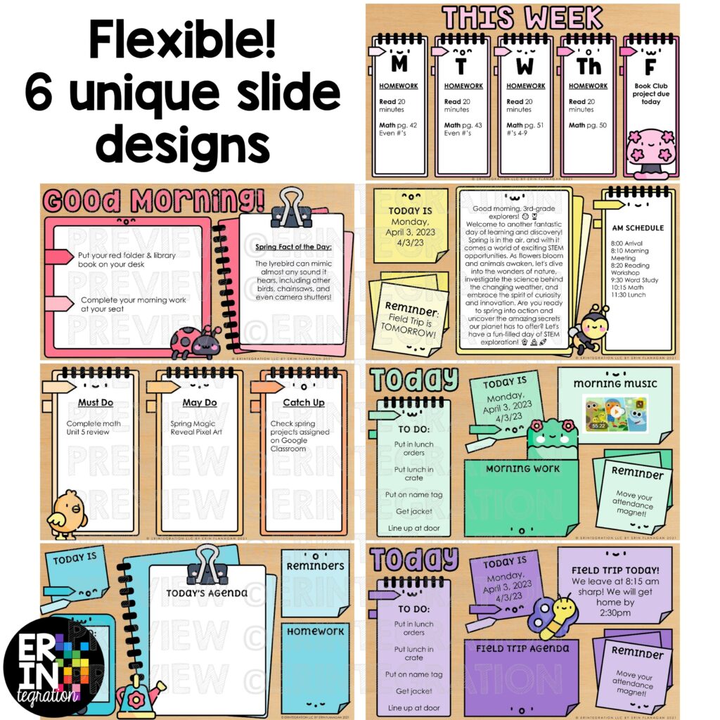 Spring Daily Agenda Slides Templates for Google Slides - Erintegration