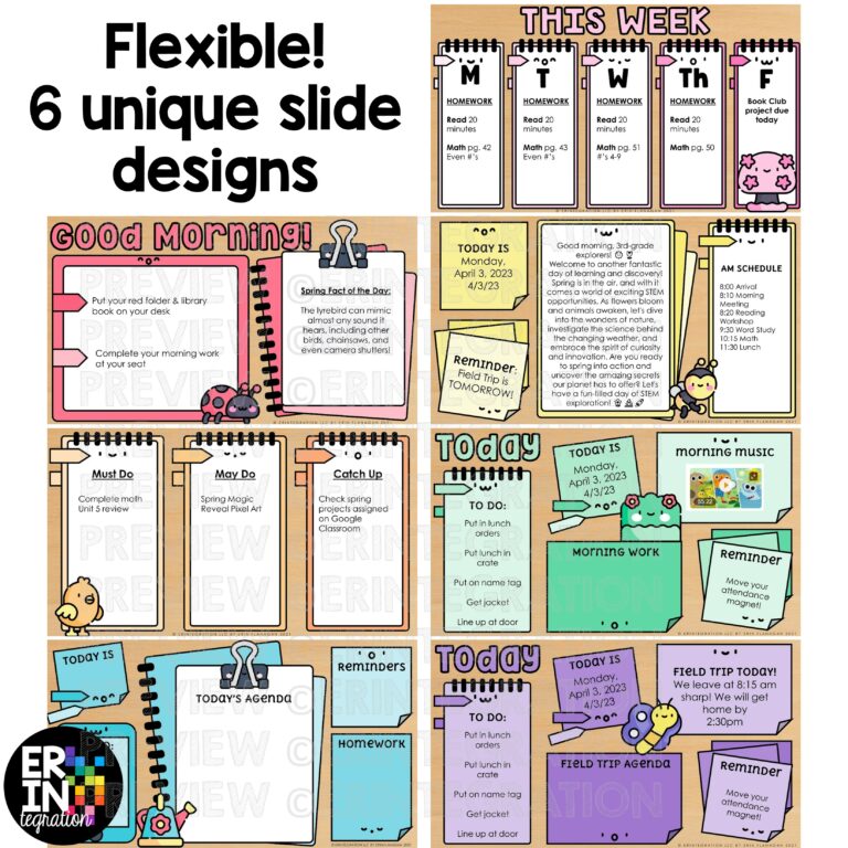 Spring Daily Agenda Slides Templates for Google Slides - Erintegration